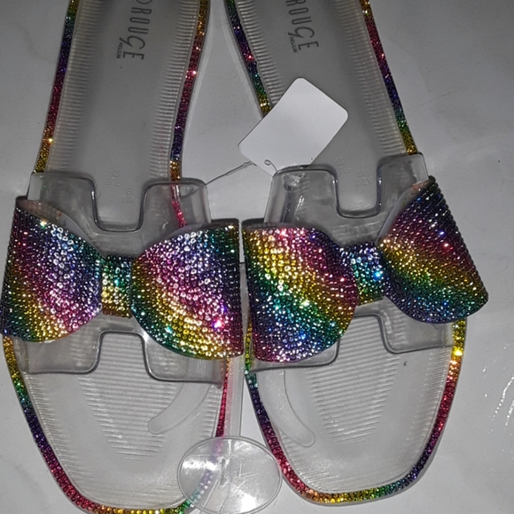 Rouge Helium | Shoes | Rhinestone Slides Sz 1 | Poshmark